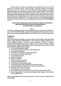 PRAVILNIK O IZMJENAMA I DOPUNAMA PRAVILNIKA O UNUTRAŠNJOJ ORGANIZACIJI ...